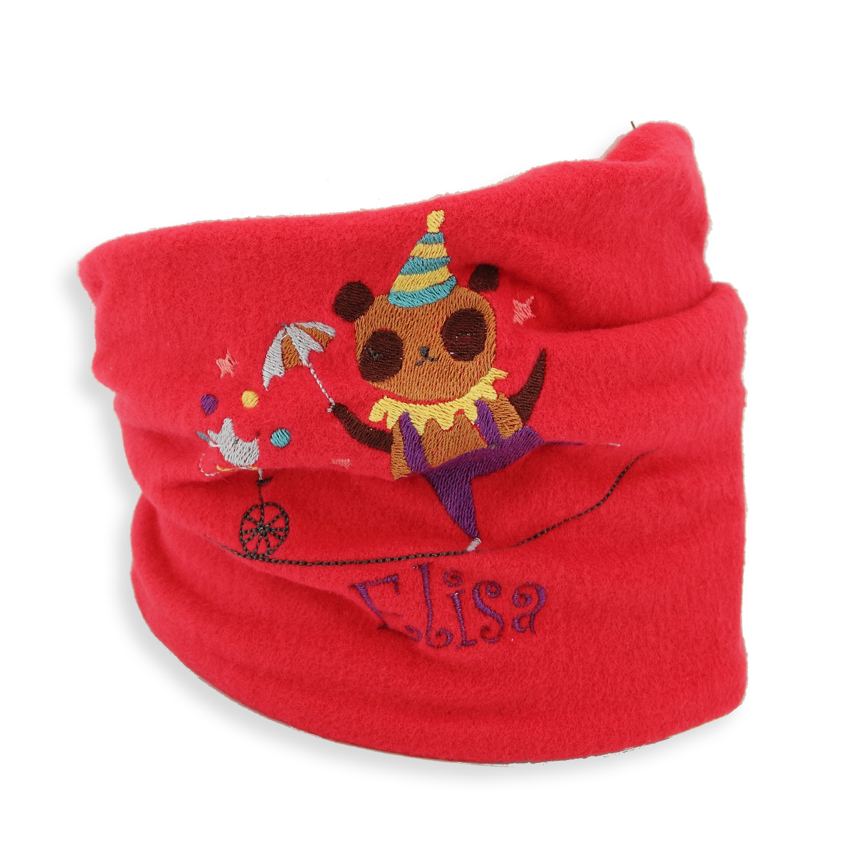 Embroidered child’s snood scarf made of natural materials — 100% ...