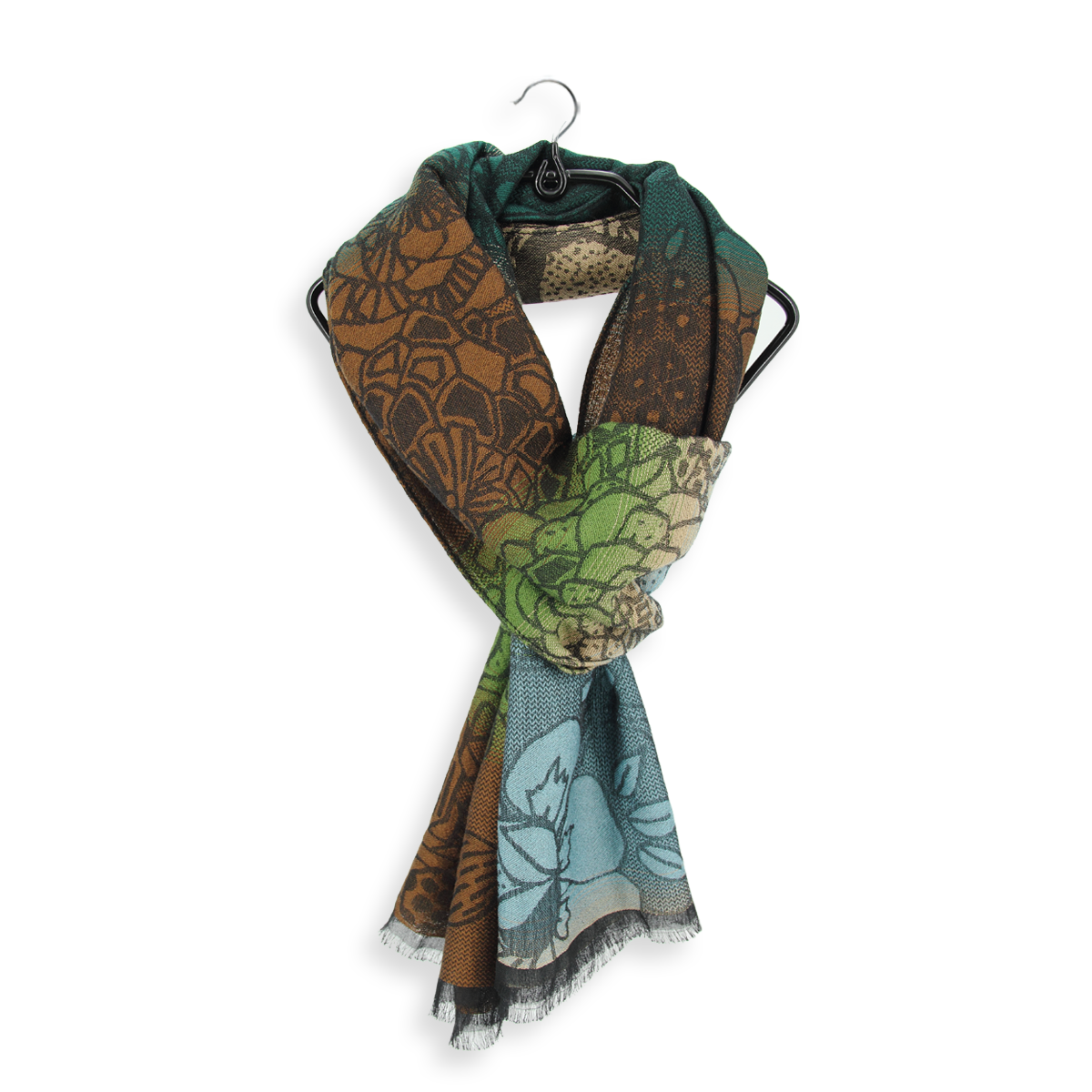 Beautiful chestnut, beige, and green women's scarf - Ultra soft to the ...