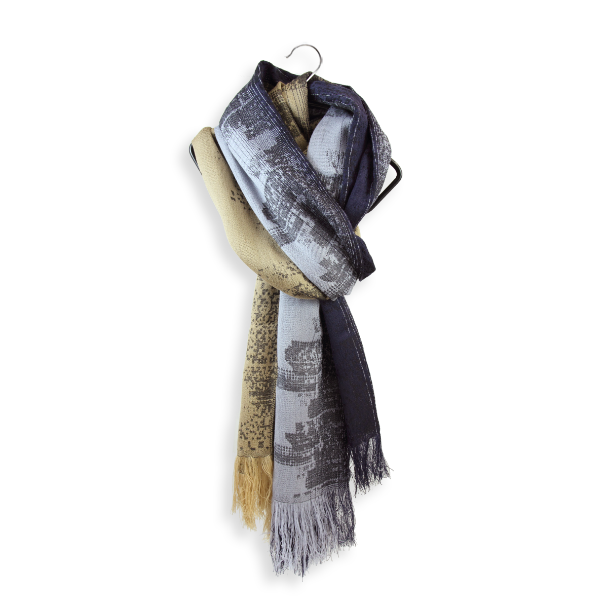 Gray wool woven stole for men and women | Oversized dimensions for ...