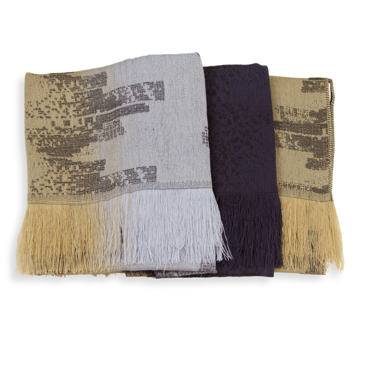 Gray wool woven stole for men and women | Oversized dimensions for ...